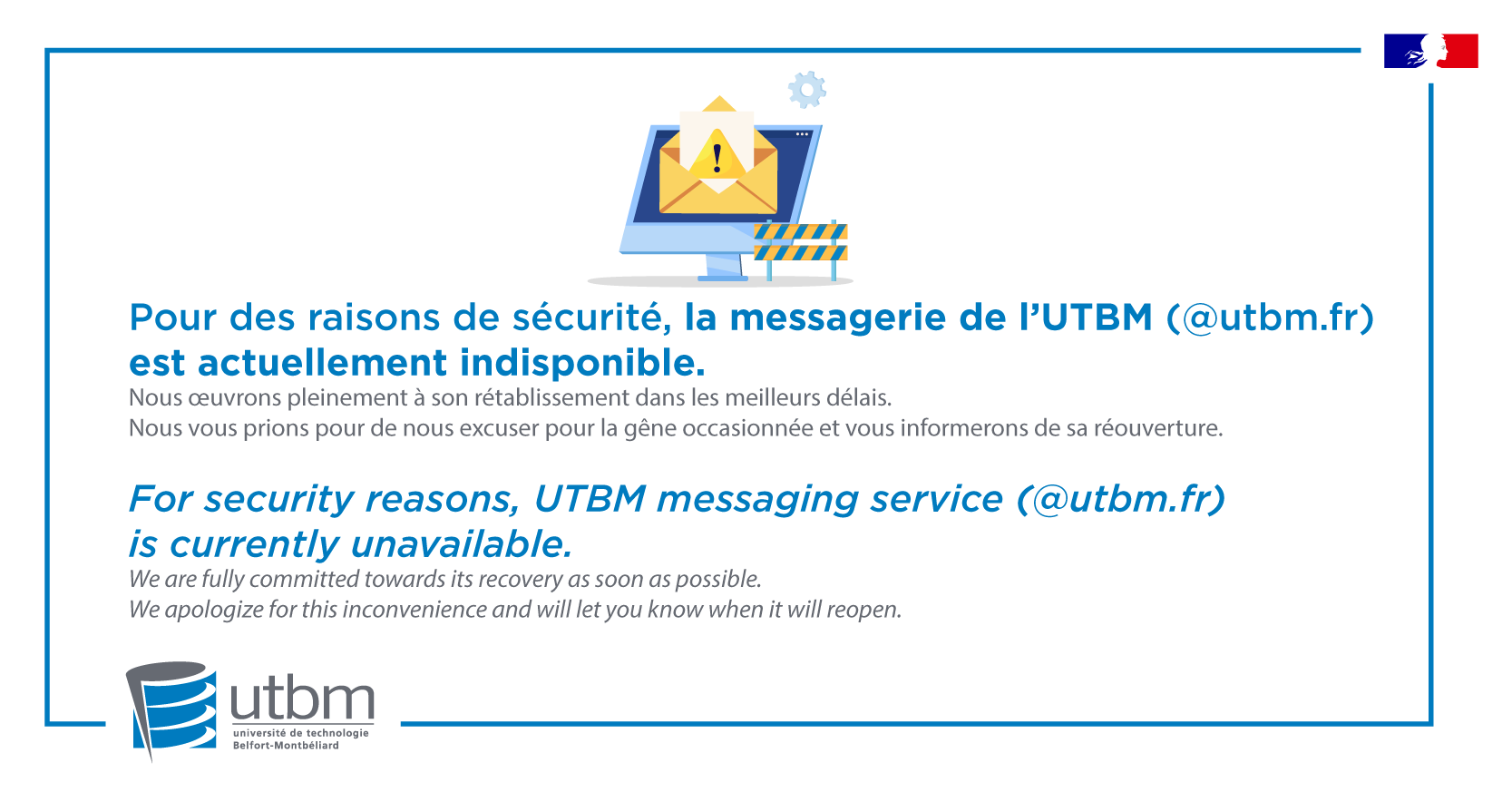 Coupure Messagerie Plan De Travail 1 | UTBM